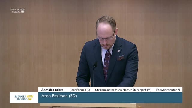 Aron Emilsson (SweDem) | Sveriges riksdag
