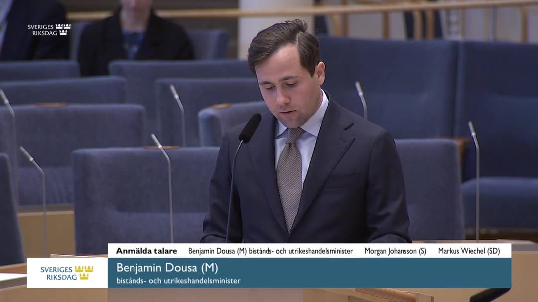 Benjamin Dousa (M) | Sveriges riksdag